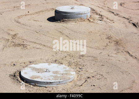 Precast concrete manholes Stock Photo - Alamy