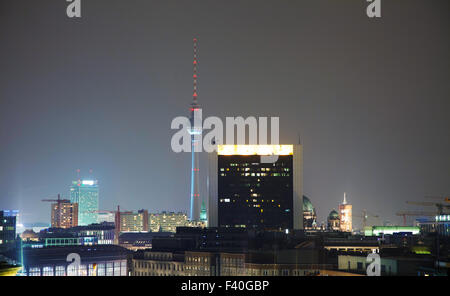 Overview of Berlin, Germany at night time Stock Photo - Alamy