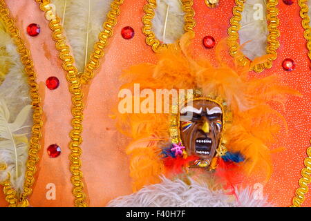 Hand made traditional Bolivian carnival mask on display at the Richmond ...