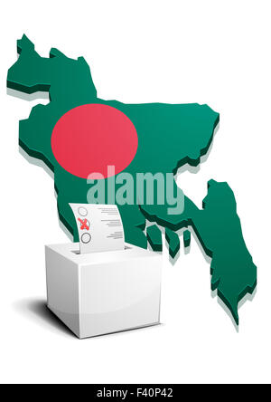 Bangladesh election ballot box and voting paper. 3D Rendering Stock ...