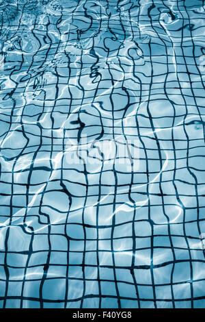 Ripple in blue pool of water Stock Photo - Alamy