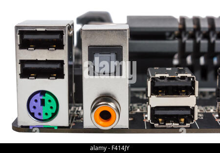 Connector of computer motherboard, back side computer port isolated on ...