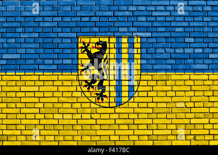 flag of Leipzig painted on brick wall Stock Photo - Alamy