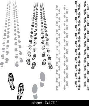 The isolated vector two human footsteps, showing both feet, including ...