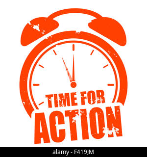 Timeline concept: Time for Action and Clock on advertising billboard ...