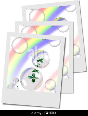 shamrock and bubbles with rainbow reflection Stock Photo - Alamy