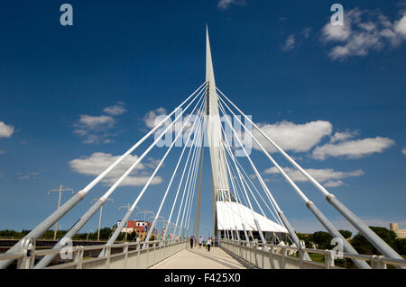 The Provencher Bridge over the Red River in the evening from the St ...