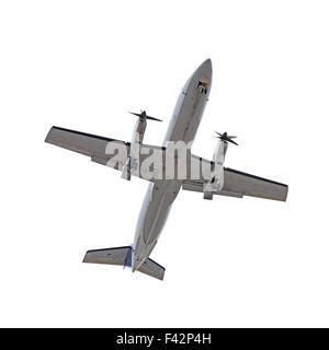 Bottom of Passenger Airplane Isolated on a White Background Stock Photo ...