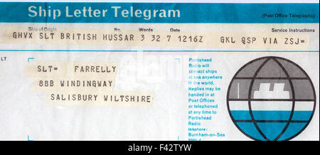 Ship Letter Telegram 1960's Stock Photo - Alamy