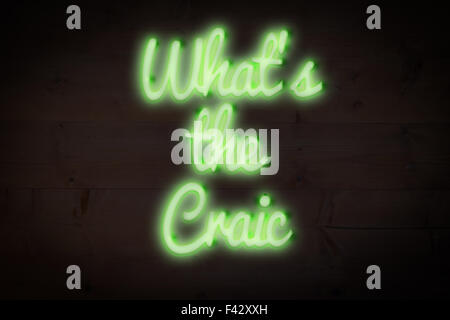 Composite image of whats the craic sign Stock Photo - Alamy