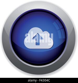 Blue glossy cloud upload web button Stock Vector Image & Art - Alamy