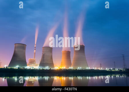 nuclear power plant at night Stock Photo - Alamy