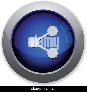 Share blue glossy round vector icon in eps 10. Editable modern design ...