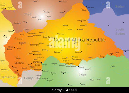 Central African Republic, Bangui - capital city, pinned on political ...
