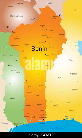 Benin, Porto Novo - capital city, pinned on political map Stock Photo ...