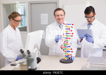 Portrait of male scientists with a monitor Stock Photo - Alamy