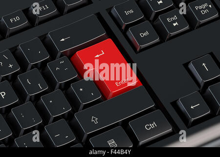 Red enter button on keyboard Stock Photo - Alamy