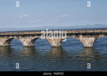 The original, historic "Overseas Railroad" bridges in the Florida Keys ...