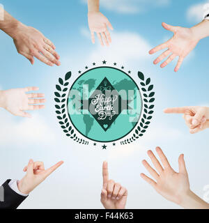 Composite image of hands pointing and presenting Stock Photo - Alamy