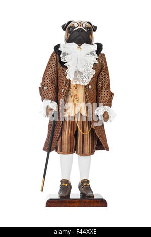 Toy pug dog in butler costume Stock Photo - Alamy