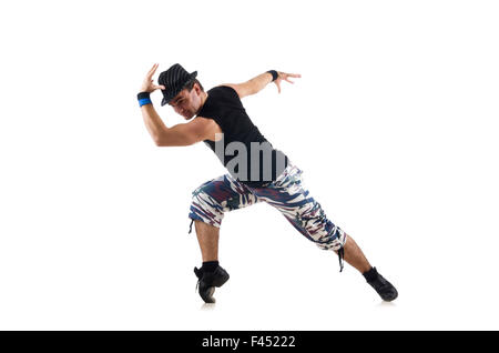 Man dancing dances isolated on white Stock Photo - Alamy