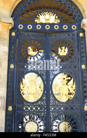 detail of ornate iron gates Blenheim Palace Woodstock Oxfordshire ...