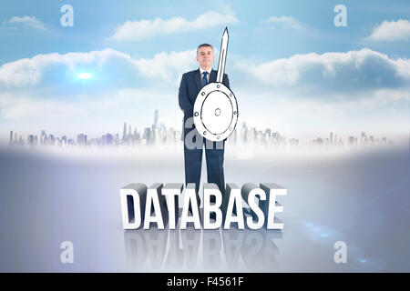 Composite image of corporate warrior Stock Photo - Alamy