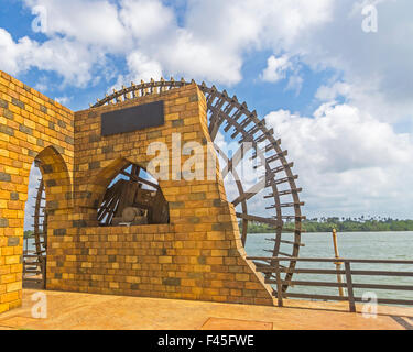 wall water wheel with blue skies Stock Photo - Alamy