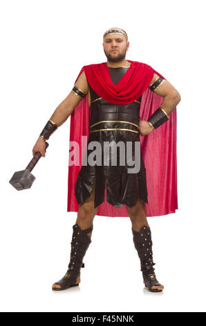 Gladiator with hammer isolated on white Stock Photo - Alamy