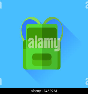 Green backpack or back pack or school bag or rucksack isolated on white ...