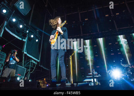 Wayne Sermon of Imagine Dragons performs at Farm Aid 30 at FirstMerit ...