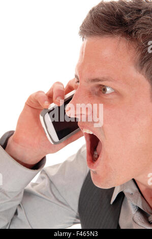 Frustrated and angry man screaming in rage, shaking hands furious ...