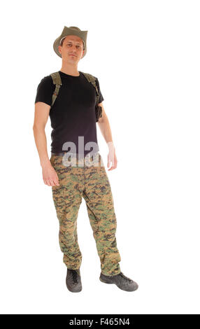Relaxed soldier standing Stock Photo - Alamy