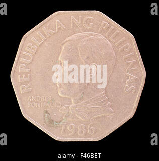 The head face of a 2 piso coin, issued by the Republic of the ...