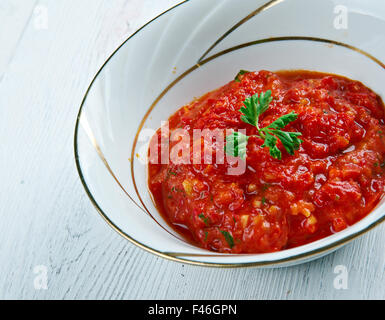 Chemen tarifi - Turkish sauce adjika Stock Photo - Alamy