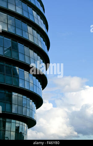 Blue glass reflections at oval building modern architecture Stock Photo ...