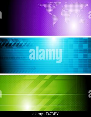 Abstract tech vector bright banners Stock Photo - Alamy