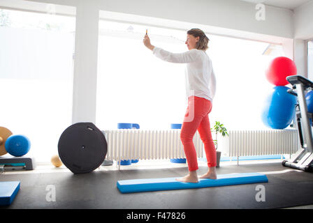 Physiotherapy: balance exercises for vestibular rehabilitation against ...