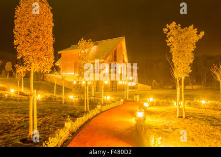 Nice modern house during evening hours Stock Photo - Alamy