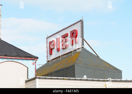 Pier sign at the Victorian era (constructed between 1865-1867) pier in ...