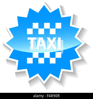 Taxi icon. Blue internet button on white background Stock Photo - Alamy