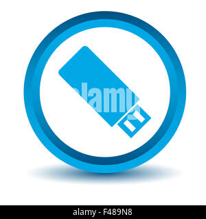 Usb flash drive icon. Internet button on blue background Stock Photo ...