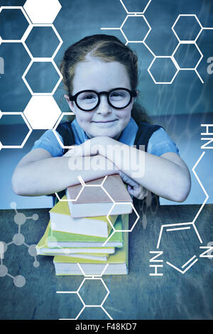 Redhead child student looking at science formula Stock Photo - Alamy