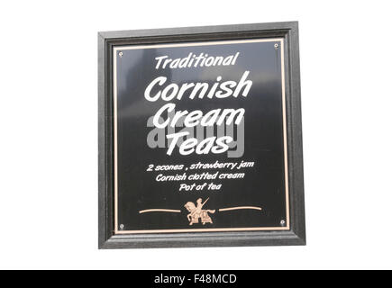 Traditional Cornish Cream Teas Sign Stock Photo - Alamy