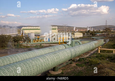 Olkaria 280MW geothermal energy plant Hell's Gate Rift Valley Kenya ...