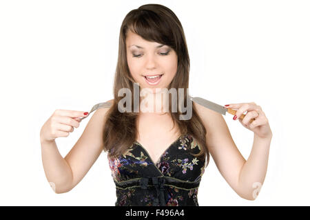 beautiful hungry woman Stock Photo - Alamy
