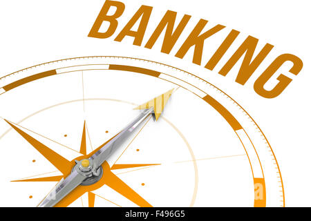 Banking against compass Stock Photo - Alamy
