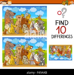 differences task with cartoon dogs animal characters Stock Vector Image & Art - Alamy