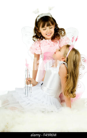 Two cutie little baby girls at dentist chair. Children dental Stock ...