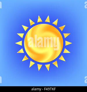 Sun icon isolated on glossy red round button abstract illustration ...